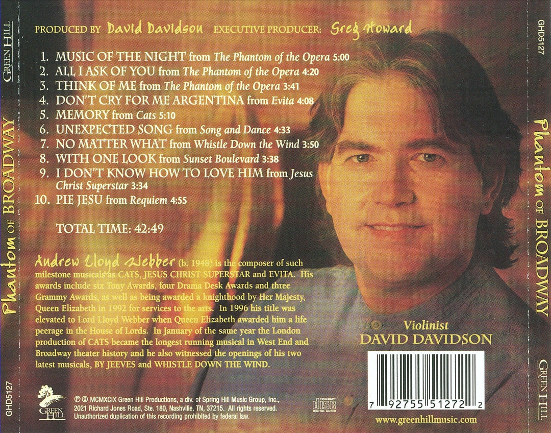 Phantom of Broadway – David Davidson – Resound Music